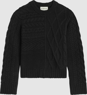 Eric Bompard Pull Col Rond Patchwork Noir