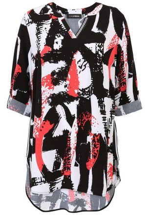 Doris Streich Klassische Bluse Print in Spray-Optik