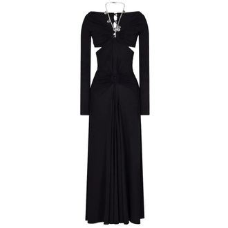 Paco Rabanne Elastisches V-Ausschnittkleid mit Cut-Out-Details - - Dresses - Damen - Schwarzk - M