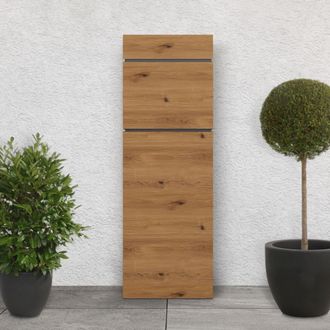 ML Design ML-Design Standbriefkasten freistehend, Braun-Holzoptik, aus rostfreiem Stahl, 39,5x14,1x115 cm, Abschlie&szlig;bar 2 Schl&uuml;ssel, witterungsbest&auml;ndig, modern