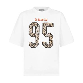 Dsquared2 Leopardenmuster-Nummern-T-Shirt - - Tops - Herren - Wei&szlig; - L