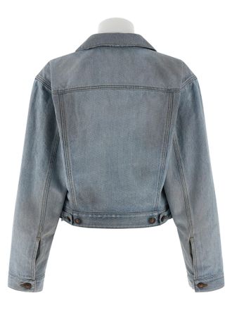Balenciaga Womens Blue Cotton Denim Jacket Clothing