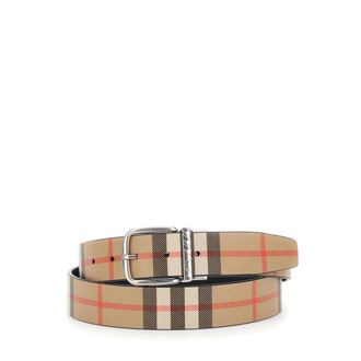 Burberry Homme, Accessoires, Beige, Taille: 95 CM Ceinture R&eacute;versible &agrave; Carreaux