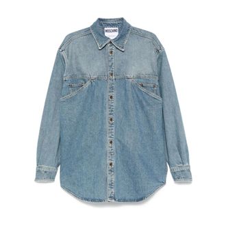 Moschino Denim Hemd mit Fronttaschen - - Shirts - Herren - Blau - M