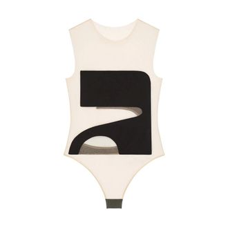 Courr&egrave;ges Femme, Tops, Noir, Taille: 36 FR Illusion AC Bodysuit