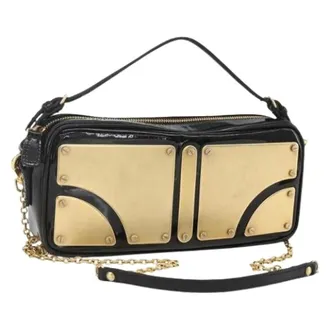 Miu Miu Sac bandouli&egrave;re mini en &eacute;mail Pre-owned - Femme - Pre-owned - Noir - Taille: ONE Size