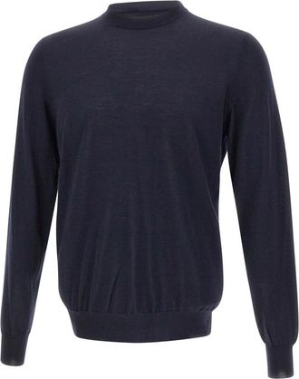FILIPPO DE LAURENTIIS Homme, Pulls, Bleu, Taille: 3XL Wool Silk Cashmere Crewneck