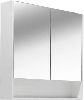 Puma Naturel - Lucca Armoire de toilette assemblée 80x75 cm, stratifié, 4 étagères, miroir blanc (LUCCA80CABW)