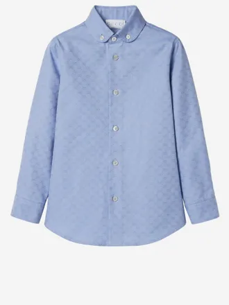Gucci Boys Oxford Cotton Shirt Light Blue