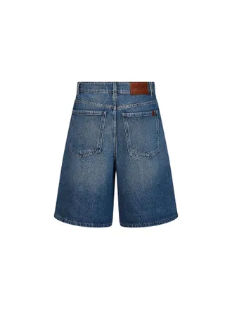 Max Mara Womens Bermuda Shorts Wkddonnola Blue Denim Cotton
