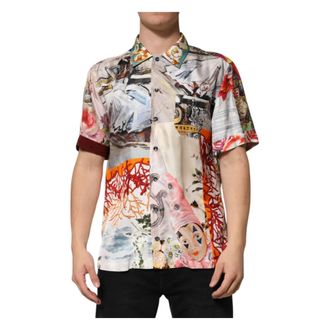 Dolce & Gabbana Multicolor Shell Print Hawaii Casual Hemd - - Shirts - Herren - Mehrfarbig - M