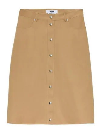 Msgm M. S.G. M. Jupe Midi - Beige