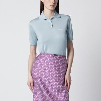 Gucci Light blue cashmere and silk polo shirt