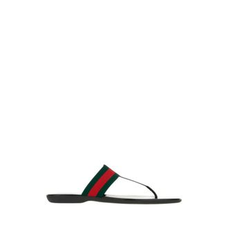 Gucci Stoff-Zehentrenner-Slipper - - Shoes - Herren - Schwarzk - 40 EU