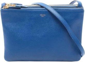Celine Pre-owned Trio Small Leather Shoulder Bag - Femme - Pre-owned - Bleu - Taille: ONE Size