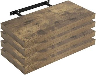 Woltu Woltu - &Eacute;tag&egrave;re murale flottante lot de 4 - Dimensions 60x23x3,8cm - Mat&eacute;riau MDF E1 - Charge max 10kg par &eacute;tag&egrave;re - RG9319HOV4