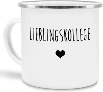 Tassendruck Emaille mit Spruch Lieblingskollege Lustig/Arbeit/Büro/Witzig/Geschenkidee für Kollegen/Emaille groß
