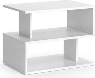 Vicco Couchtisch Shelby, Couchtisch mit der Ablage, Weiß, 59 x 39 cm