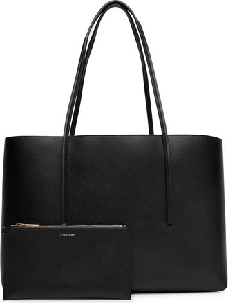 Calvin Klein Handtasche Calvin Klein Foil Logo Tote W/Pouch LV04F3274G Schwarz