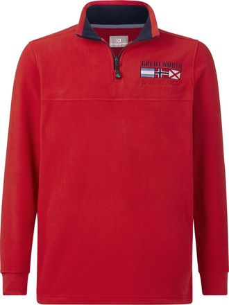 Jan Vanderstorm Herren Fleece-Sweatshirt Sietse rot, 6XL (XXXXXXL) - 76/78