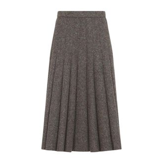 Brunello Cucinelli Donegal Faltenrock - - Skirts - Damen - Braun - S