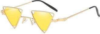 Generic Lunettes de soleil Triangle personnalit&eacute; femme f&ecirc;te lunettes de soleil dr&ocirc;les(Yellow)