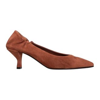 Pomme Dor Wildleder-Pumps mit gerafftem Absatz - - Shoes - Damen - Braun - 37 EU