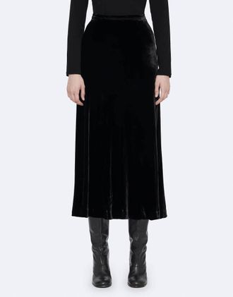 AllSaints Nalia Rock in schwarzem Samt