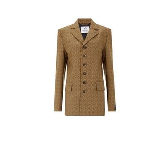 Marine Serre Anzugjacke mit Monogramm-Print - Braun