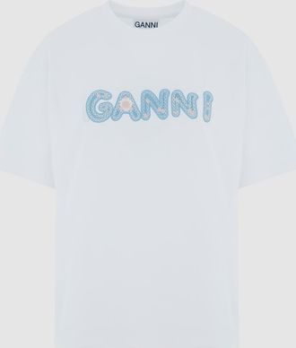 Ganni Tee Shirt Heavy Relaxed Fit Bright White