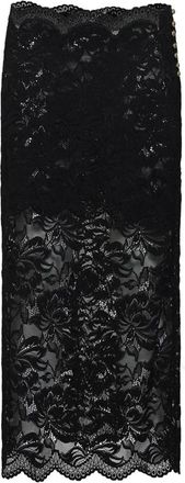 Paco Rabanne Femme, Jupes, Bleu, Taille: 42 FR Stretch Floral Lace Midi Skirt