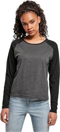 Urban Classics Haut Manches Longues Raglan Contrastantes Femme T-Shirt Manches Longues Anthracite/Noir XXL