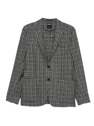 Ermenegildo Zegna blazer &agrave; carreaux - Noir