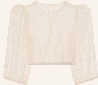 Riani Riani Dirndlbluse Aus T&uuml;ll Mit 3/4-Arm Und Schmuckperlen weiss