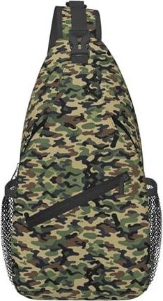 Generic Multifonction Sacoche Homme Bandouliere Art de camouflage militaire vert froid Sacs Poitrine Durable Sac &agrave; Poitrine pour Femme Camping Cyclisme