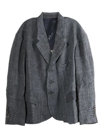 Ziggy Chen three-button patch-pocket coat - Bleu
