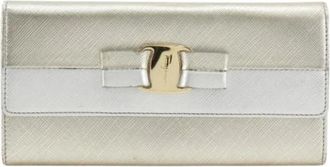 Ferragamo Portefeuille long Vara doccasion (bi-pli) - Femme - Pre-owned - Gris - Taille: ONE Size