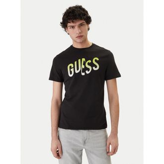 Guess T-Shirt F6GI02 J1314 Schwarz Slim Fit