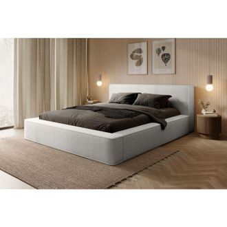 Fun M&ouml;bel Fun Moebel - Polsterbett Doppelbett omaha 180x200cm in Stoff Euphoria Wei&szlig;