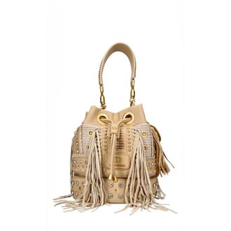 La Carrie Femme, Sacs, Beige, Taille: ONE Size Ficus Leather Bucket Bag