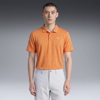 Puma Polo de golf en jacquard MATTR Deco Homme, V&ecirc;tements, Orange, XXL