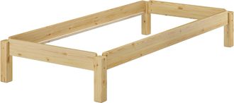 Erst-Holz Stapelbett Massivholzbett Kiefer Natur 80x200cm Einzelbett stapelbar Gästebett 60.48-08oR