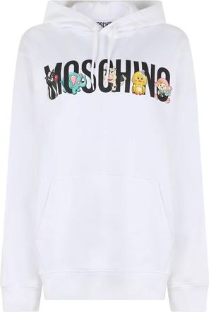 Moschino Femme, Sweatshirts et sweats &agrave; capuche, Blanc, Taille: 44 FR Money Bear Sweat &agrave; capuche