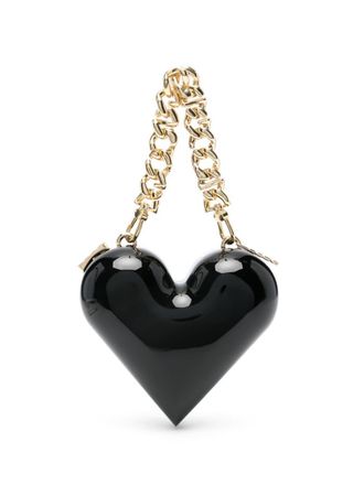 GCDS mini sac &agrave; fermoir coeur - Noir
