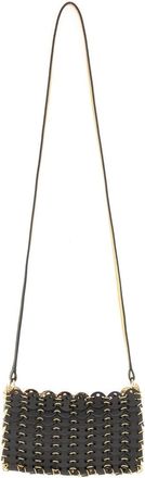 Paco Rabanne Womens 1969 Nano Flip Bag Shoulder Black Leather
