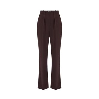 Elisabetta Franchi Femme, Pantalons, Rouge, Taille: 44 FR Pantalon en cr&ecirc;pe fluide