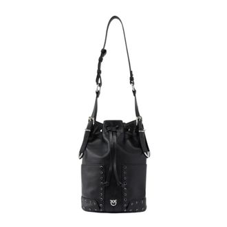 Pinko Pinko - Bucket Mini Patch - Femme - Sacs - Noir - Taille: ONE Size