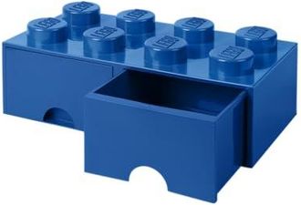 Room Copenhagen LEGO 40061731 Brique de Rangement Empilable 8 avec Tiroir Plastique Bleu 50 x 25 x 18 cm