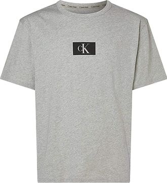 Calvin Klein Herren T-Shirt Kurzarm Rundhalsausschnitt, Grau (Grey Heather), M