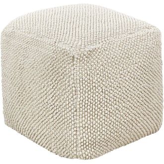 Beliani Beliani - Pouf en Coton Beige Assise Suppl&eacute;mentaire de Salon Repose-Pieds Glamour Joara